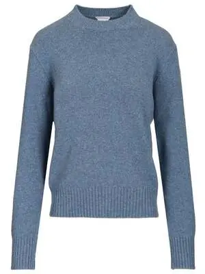 BOTTEGA VENETA BOTTEGA VENETA Medium Weight Cashmere Sweater With Woven Leather Elbow Patches