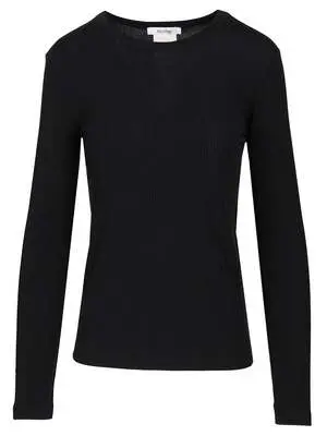 Max Mara Ribbed Silk And Lyocell Sweater - Blue