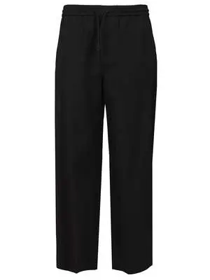 Loewe Tailored Wool Drawstring Trousers - Black