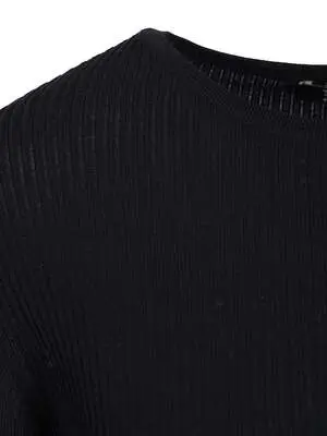 Max Mara Disegno Wool Rib Crewneck Long Sleeve