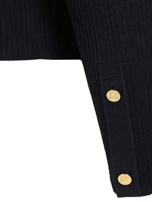 Max Mara Ribbed Crewneck Long Sleeve Wool Top - Blue
