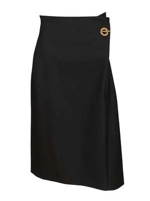 Celine Mohair Wool Midi Skirt - Black