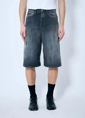 Acne Studios Distressed Denim Shorts - Black