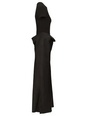 ROTATE BY BIRGER CHRISTENSEN Cap Sleeve Draped Maxi Dress - Black