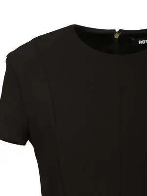 ROTATE BY BIRGER CHRISTENSEN Cap Sleeve Draped Maxi Dress - Black