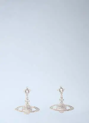 VIVIENNE WESTWOOD Mini Bas Relief Drop Earrings With Crystal Embellishments - Silver