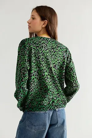 Anna Sui Jaguar Printed Cardigen