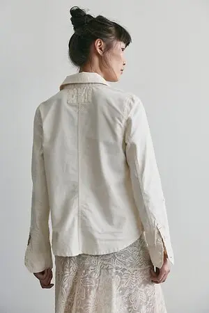 Free People We The Free Benny Slim Oxford Button-down - Ivory Combo