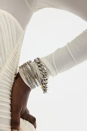 ATELIER CG Handmade Stainless Steel Curb Chain Bracelet - Slvr/argnt