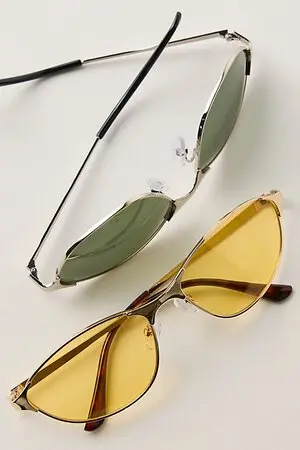Free People Crosby Metal Cat Eye - Gold/yellow Lens