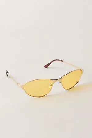 Free People Crosby Metal Cat Eye - Gold/yellow Lens