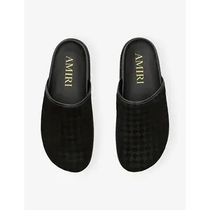 Amiri Monogram Suede Clogs