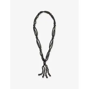 MOSQUITO Beaded Onyx Necklace - Black Silver