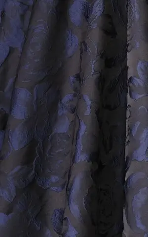 Naeem Khan Floral Jacquard Bustier Strapless Gown