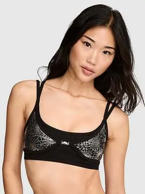 Pink All-day Cotton™ Double Up Scoop Bra - Black