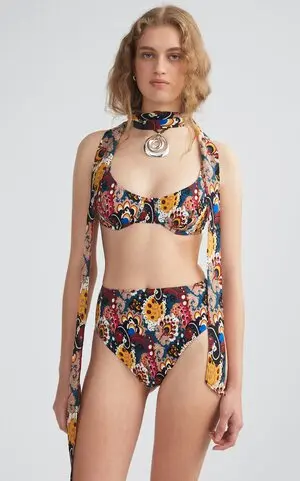 DAR ZÉRO STUDIO Exclusive Printed Underwire Bikini Top - Multi