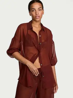 Victoria's Secret Chiffon Button-front Shirt