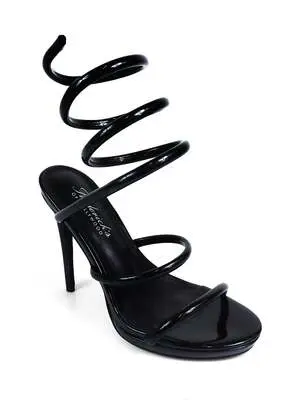 Frederick's Of Hollywood Sabine Round Toe High Heel Sandals - Black