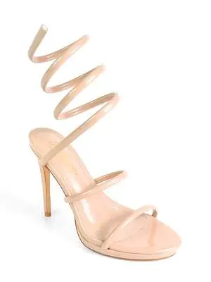 Frederick's Of Hollywood Sabine Spiral High Heel Sandals - Nude