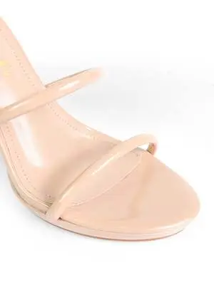 Frederick's Of Hollywood Sabine Spiral High Heel Sandals - Nude