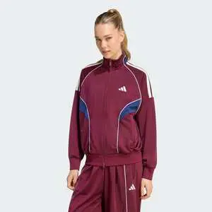 Adidas Stadium Tricot Loose Fit Track Top - Maroon