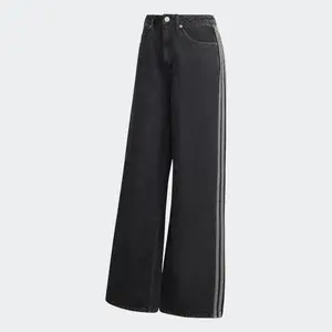 Adidas High Rise Wide Leg Denim Pants - True Black Denim