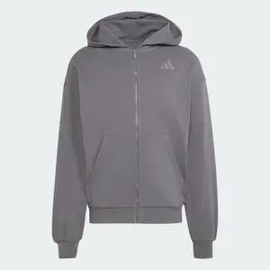 Adidas Kit Small Logo Full-zip Hoodie - Grey Five