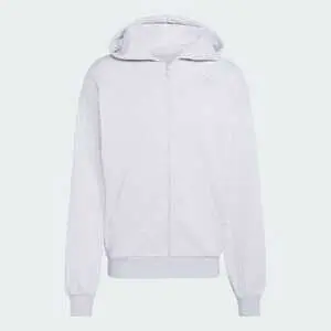 Adidas Kit Small Logo Full-zip Hoodie - Light Grey Heather