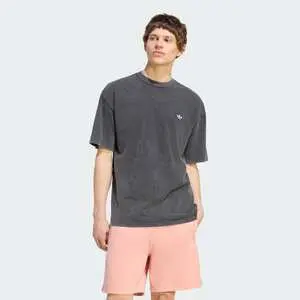 Adidas Trefoil Essentials Washed Loose Dropped Shoulder Tee - Black