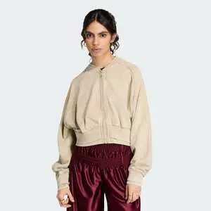 Adidas Sst Double Layered Cropped Track Top - Khaki Three