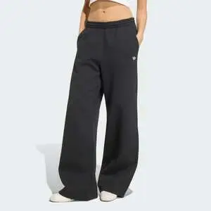 Adidas Essentials Wide Leg Fleece Pants - Black