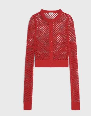 Celine Crochet Cardigan - Red