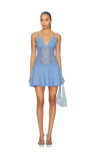 Retrofete Miles Crochet Dress - Blue