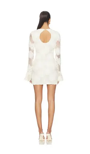 ROTATE BY BIRGER CHRISTENSEN Flower Mesh Mini Dress - White