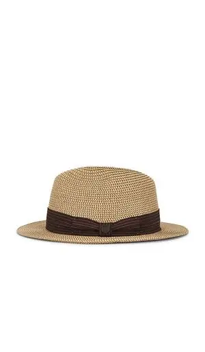 Brixton Roma Straw Packable Fedora Hat