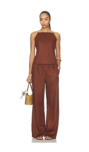 A.L.C. Reese Linen Top - Brown