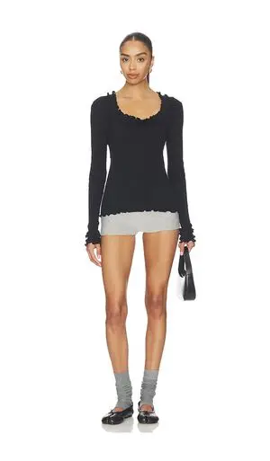 OPERASPORT Rosie Seamless Top With Lettuce-edge Trim