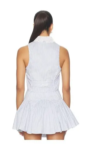 FLEUR DU MAL Embroidery Lace Collar Bib Top