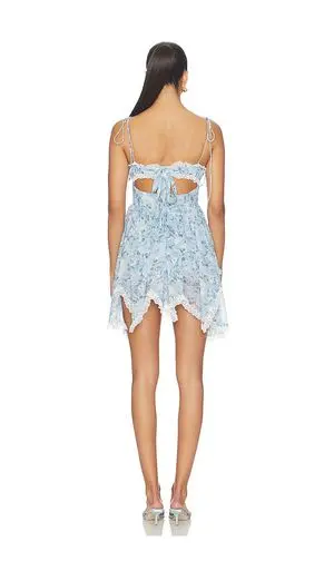 For Love & Lemons Elea Mini Dress - Blue