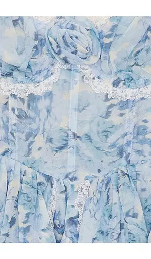 For Love & Lemons Elea Mini Dress - Blue