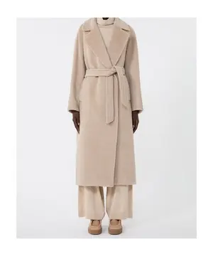 Max Mara Tempera Belted Long-sleeved Coat - Taupe