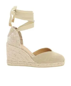 CastaÑer Chiara Lace-up Wedge Espadrilles - Nude
