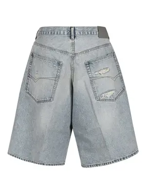 Balenciaga Bleach Light Bleu Denim Stay Press Shorts - Light Blue