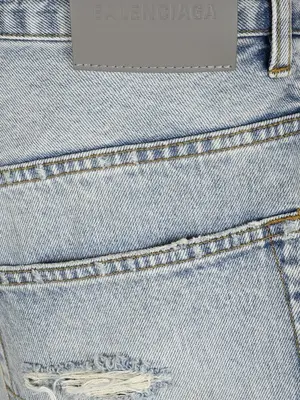Balenciaga Bleach Light Bleu Denim Stay Press Shorts - Light Blue