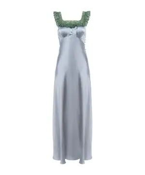 Chloé Lace-insert Satin Maxi Dress - Gray