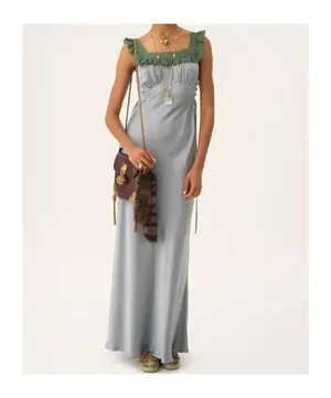 Chloé Lace-insert Satin Maxi Dress