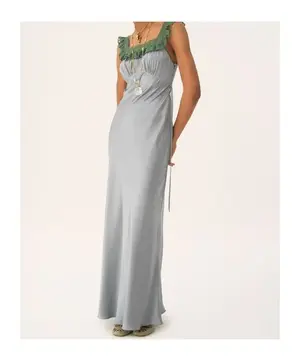 Chloé Lace-insert Satin Maxi Dress