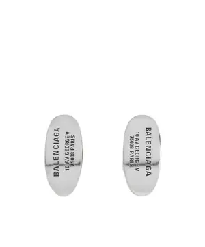 Balenciaga Everyday Stud Earrings In Antique Silver