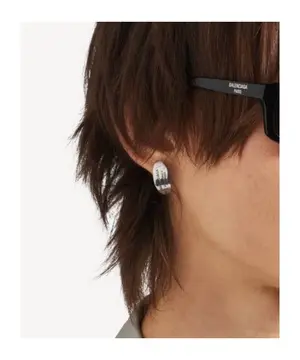 Balenciaga Everyday Stud Earrings In Antique Silver