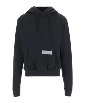 MAISON MARGIELA Hooded Sweatshirt With Central Pocket - Black